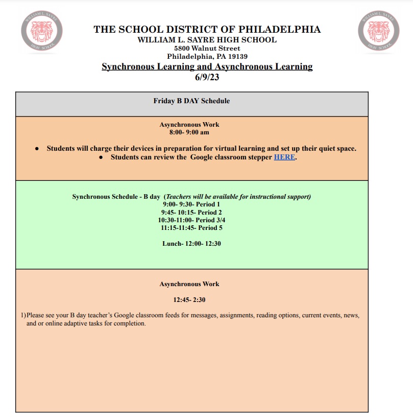 William L. Sayre High School – The School District of Philadelphia